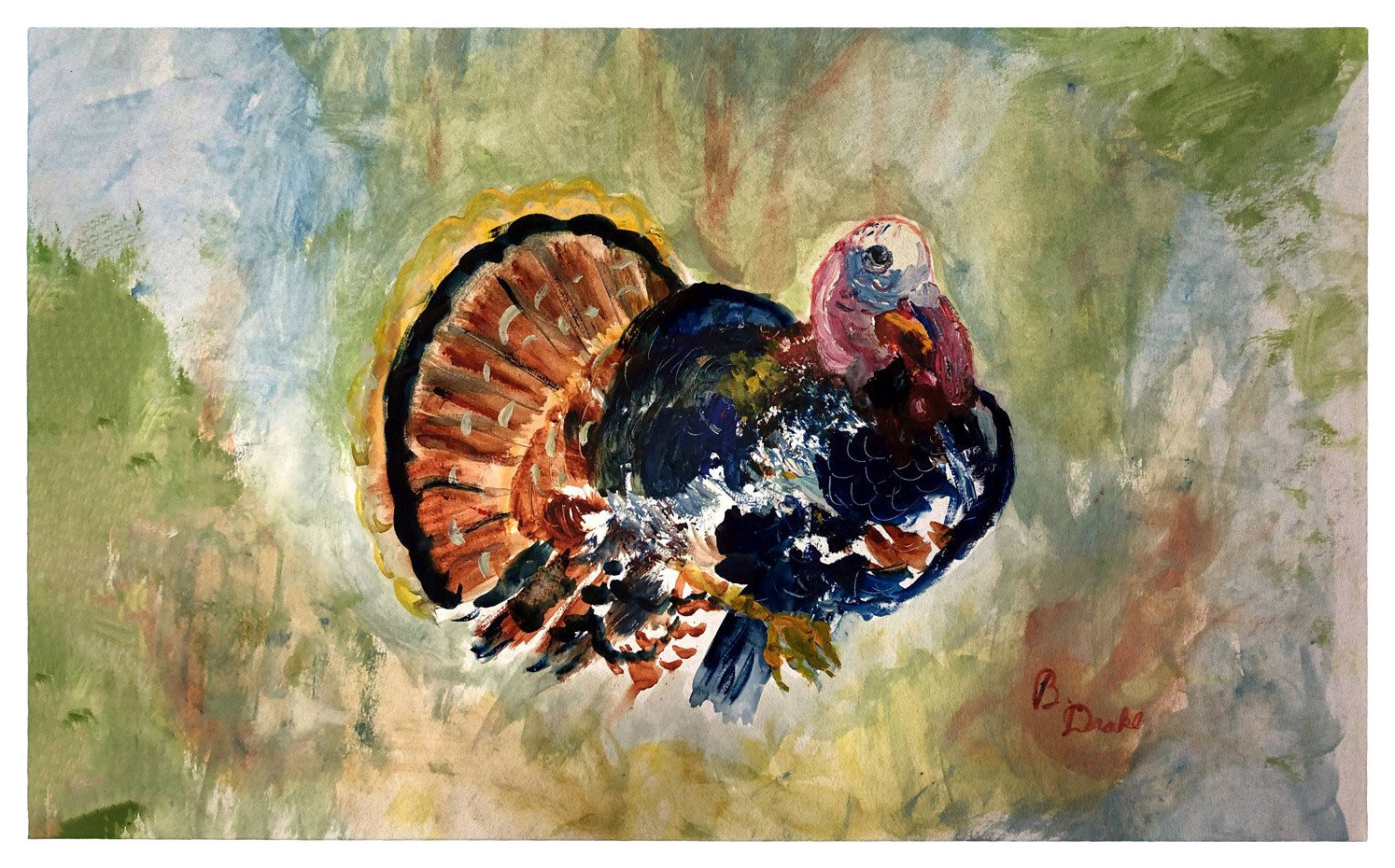 Betsy Drake Colorful Turkey Door Mat 30x50, 50 inches - Farmhouse ...