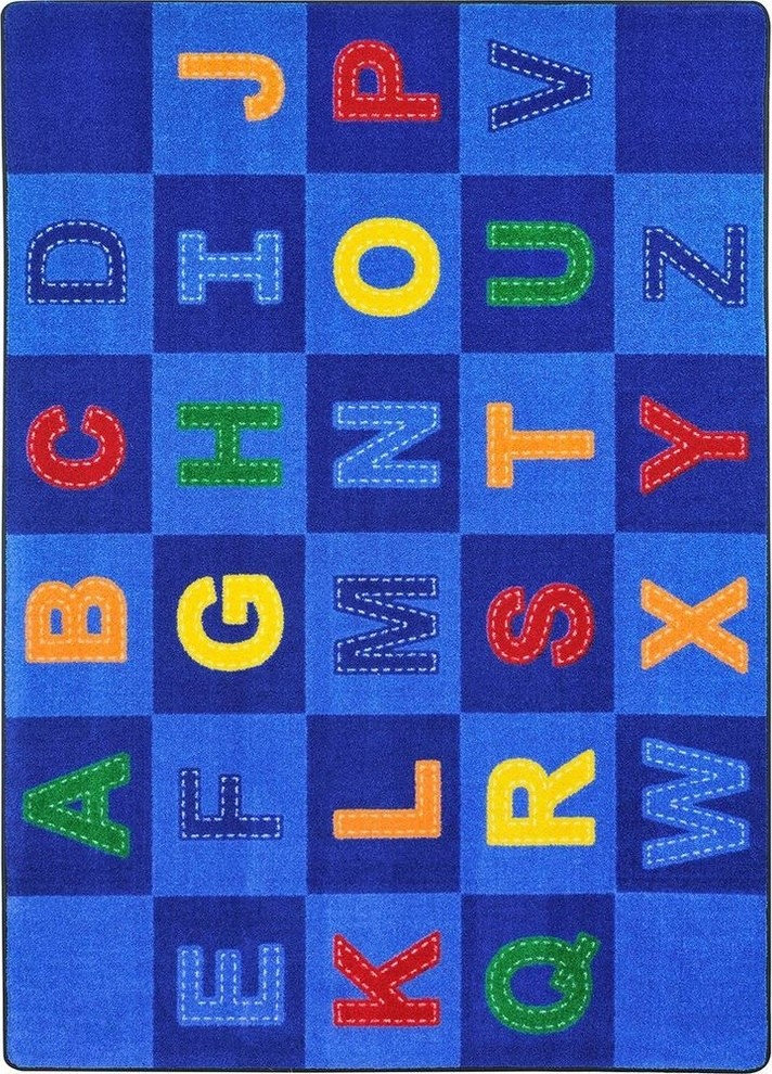 Joy Carpet Patchwork Letters Multi 5'4"x7'8", 5'4"x7'8" - Contemporary ...