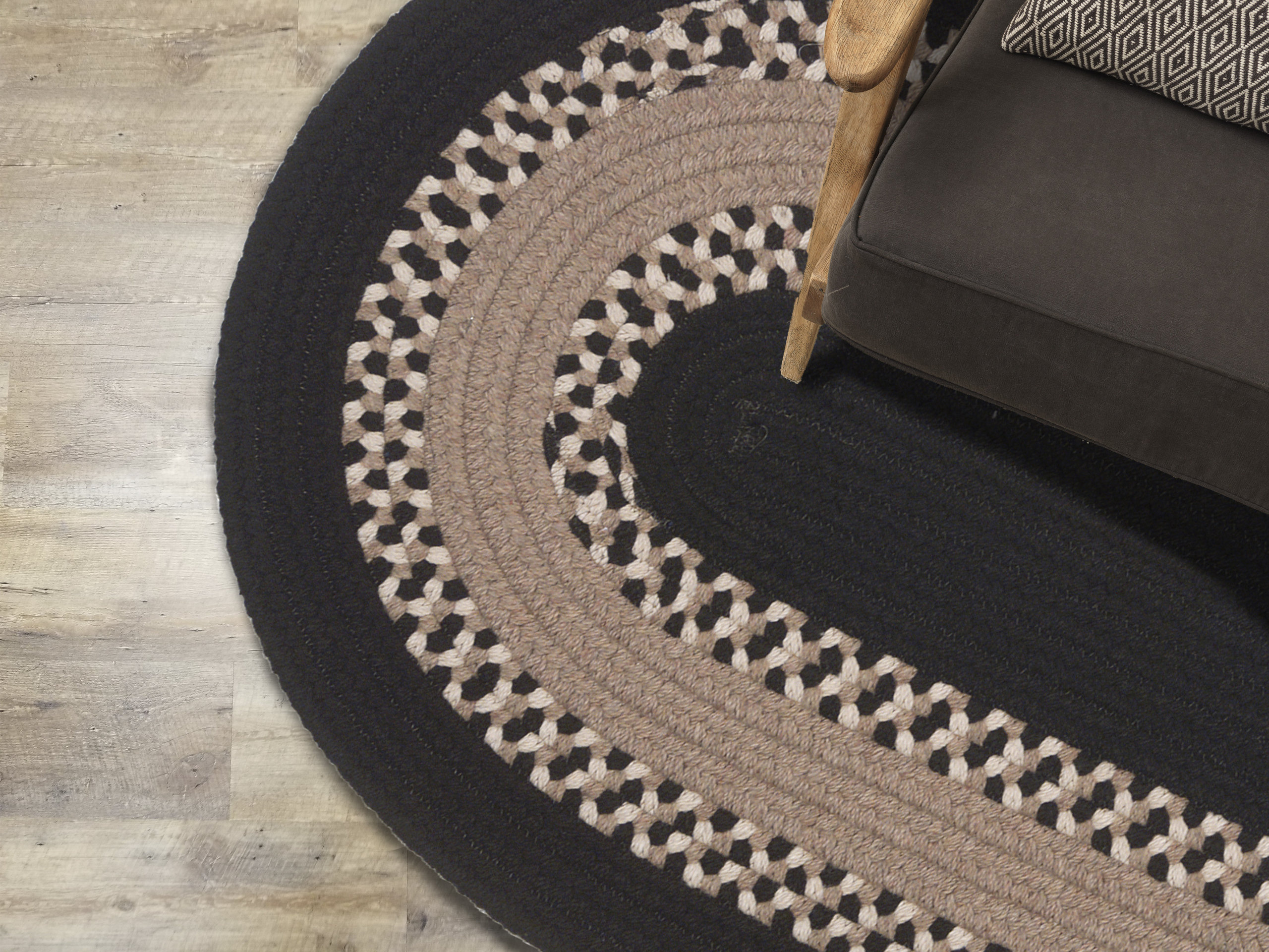 Colonial Mills Corsair Banded Oval Braided Rug, 9x12 - Farmhouse - Area ...