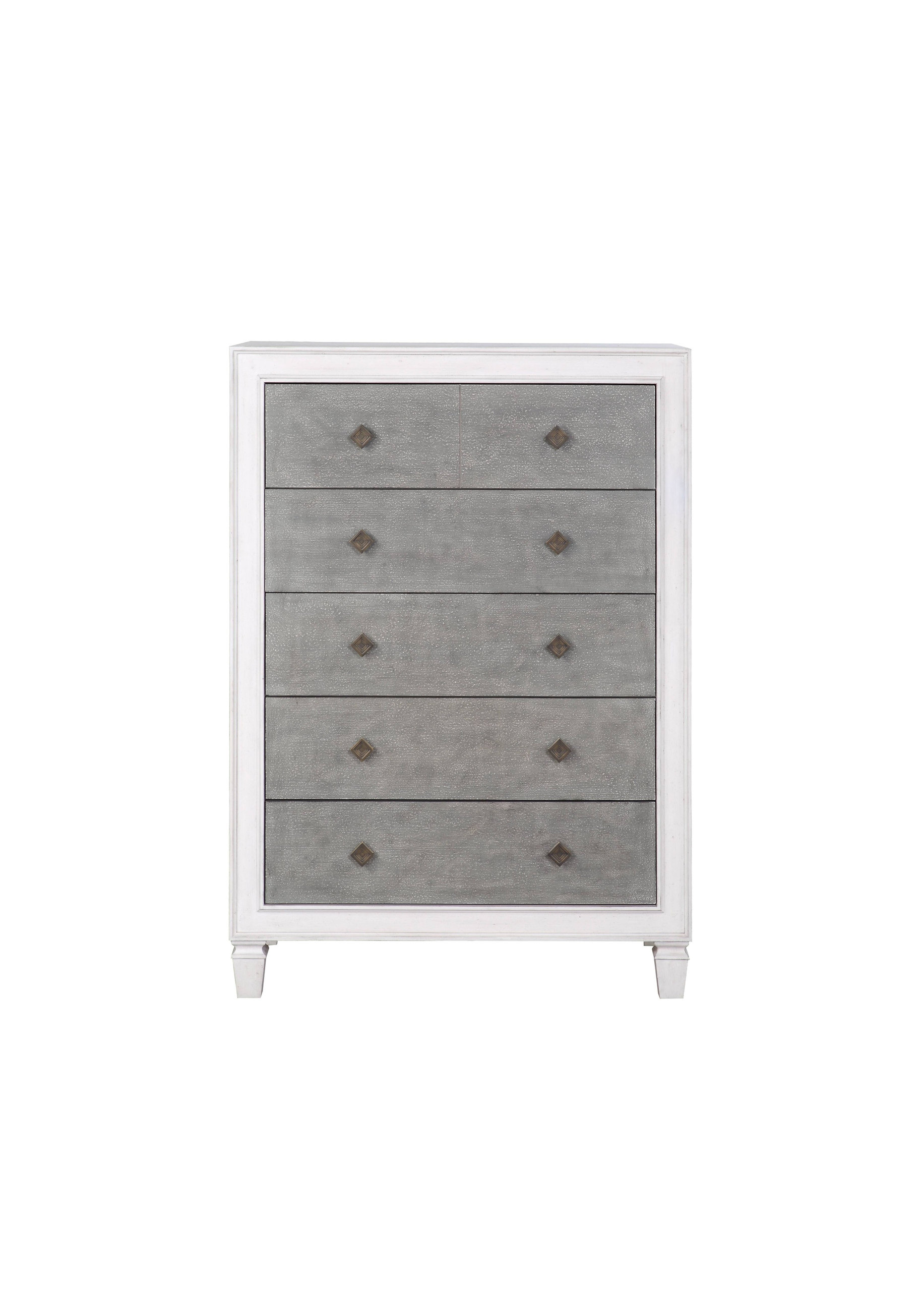 Katia Chest, Rustic Gray and White Finish - Farmhouse - Dressers - by ...