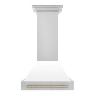 ZLINE 30" Wall Mount Hood, Stainless With White Matte Shell, 8654STZ ...