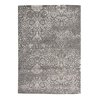Nourison Damask DAS06 Dark Grey Area Rug, Rectangular 3'6" x 5'6 ...