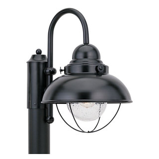 15.75 Inch 9.3W 1 LED Outdoor Post Lantern-Black Finish-Incandescent ...