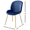Chuchip Side Chair, Set-2, Blue Velvet and Gold - Midcentury - Dining ...