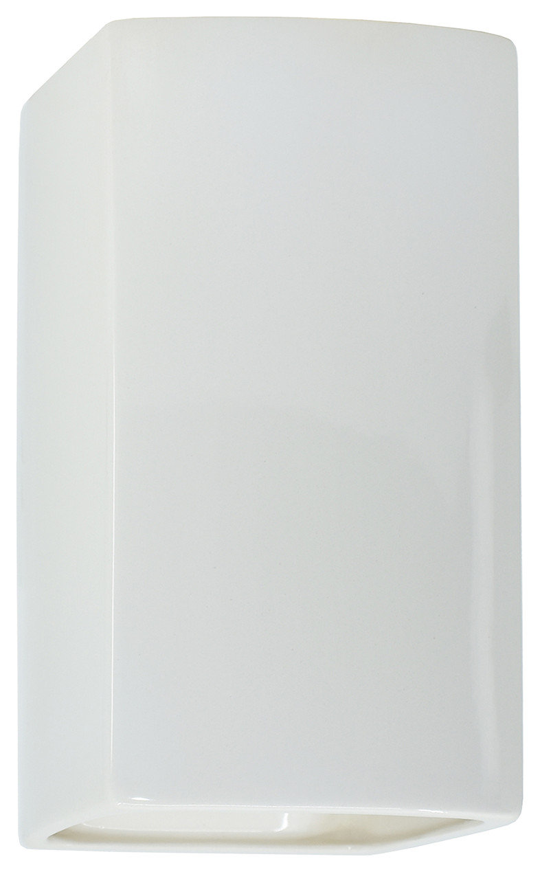 Ambiance Small Rectangle Wall Sconce, Open Top & Bottom, Gloss White ...