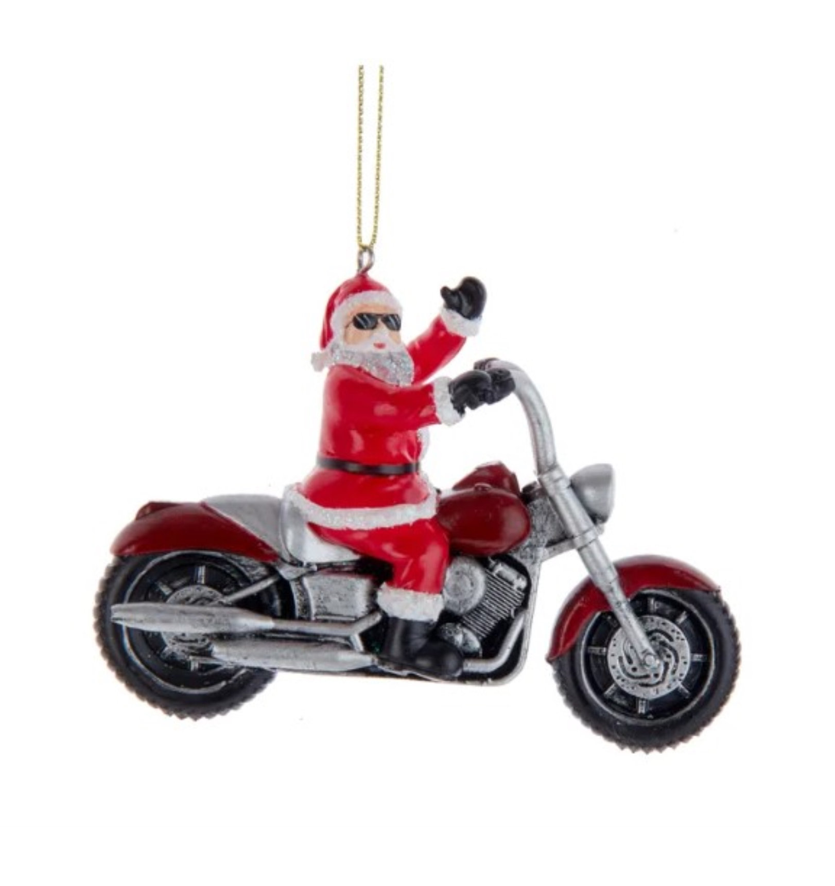Kurt Adler Resin Santa On Motorcycle Christmas Tree Ornament ...
