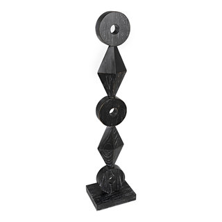 Totem Sculpture, Cinder Black - Contemporary - Decorative Objects And ...