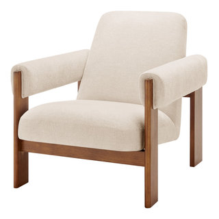 Silvia Fabric Accent Arm Chair, Dazzle Cream, Dazzle Cream ...