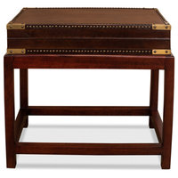 Winchester Box On Stand Leather Accent Cabinet - Transitional - Accent ...