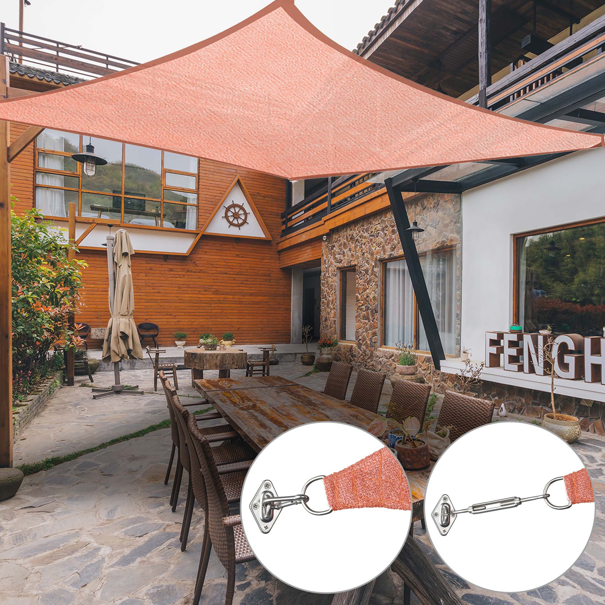 Rectangle Sun Shade Sail Hardware Kit 304 Stainless Steel Turnbuckle 2 ...