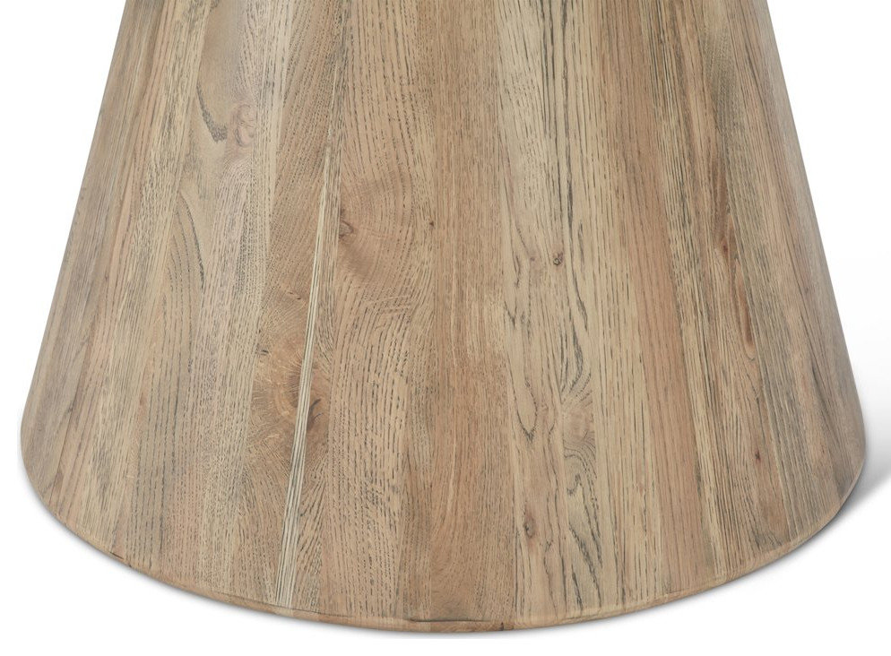 Caldera 48 Round Dining Table in White Travertine and Light Oak, 72 ...