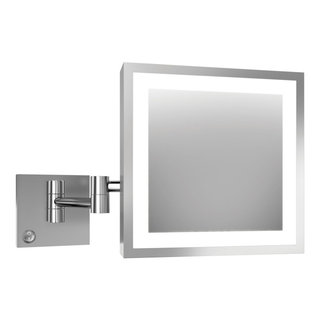 Elixir Lighted Makeup Mirror, Integrated LED, Clear, Matte Black, 8"H x ...