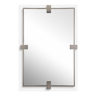 Bateau Wall Mirror, Plated Brushed Gun Metal - Transitional - Wall ...