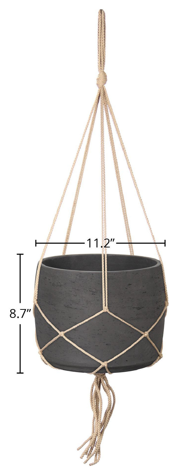Patio 11" Wide Craft Hanging Pot With Netting - Beach Style - Indoor ...
