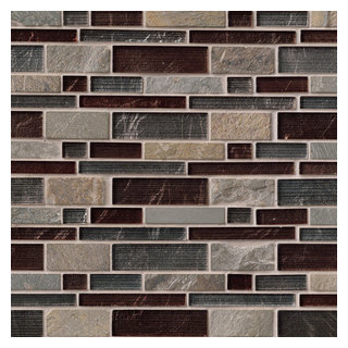 MSI SGLSIL-URB8MM 12" x 12" Random Linear Mosaic Wall Tile ...