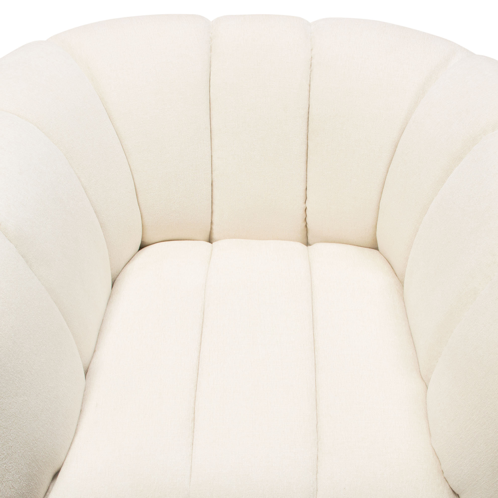 Venus Cream Fabric Chair With Contrasting Pillows and Gold Finished ...