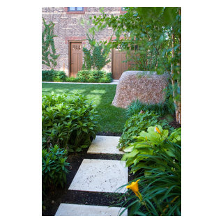 Limestone Stepper Walkway - Contemporary - Landscape - Chicago - by ...