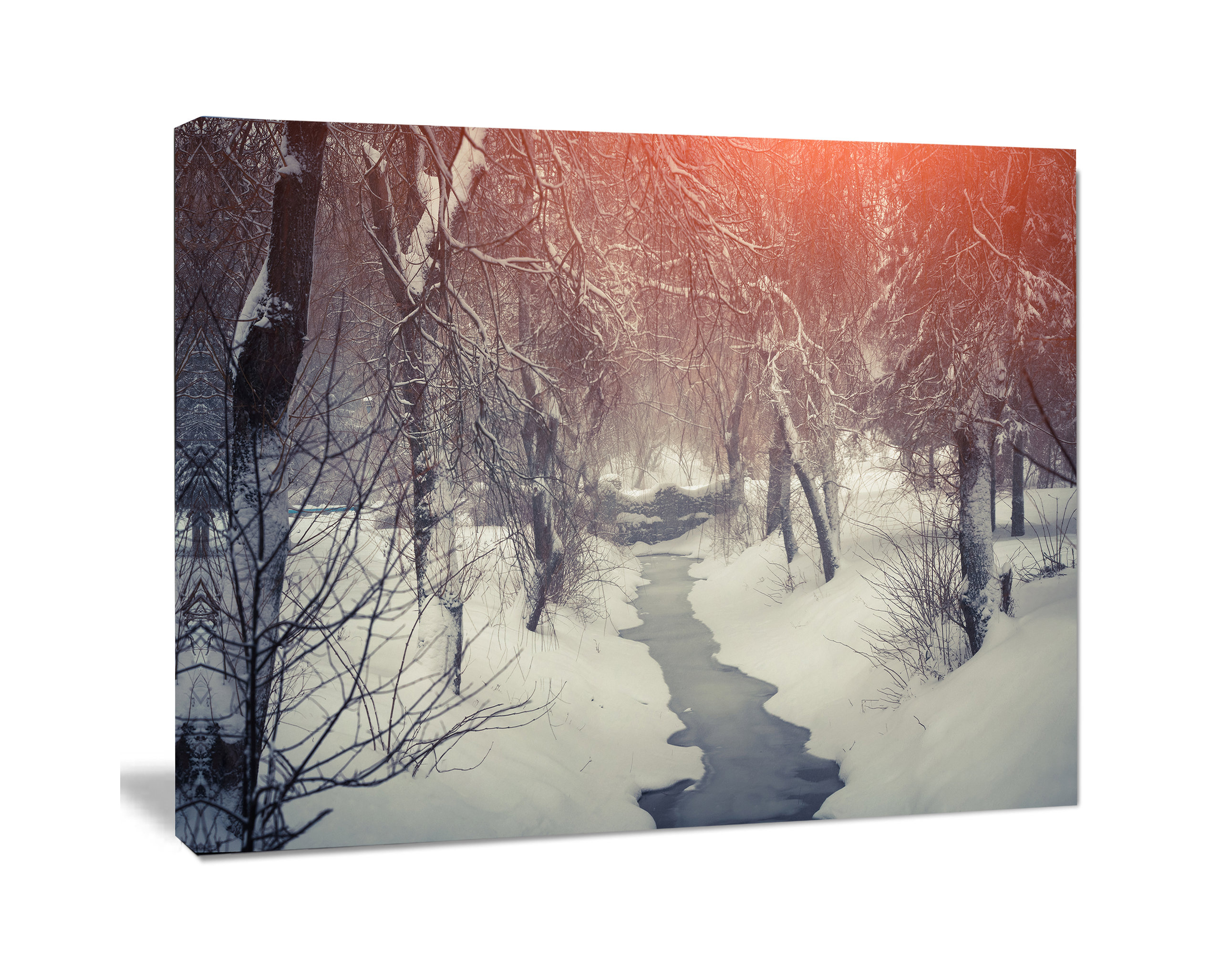 Beautiful Snowfall in City Park, Landscape Canvas Art Print, 20"x12 ...