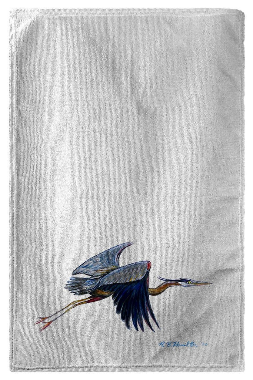 Betsy Drake Eddie's Blue Heron Beach Towel, One Size - Beach Style ...