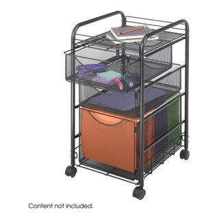 Safco Onyx Mesh File Cart with 1 File Drawer and 2 Small Drawers ...