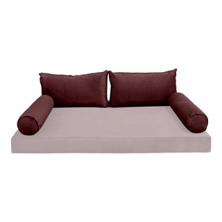 STYLE V2 Full Velvet Pipe Trim Indoor Daybed Bolster Pillow |COVER ONLY ...