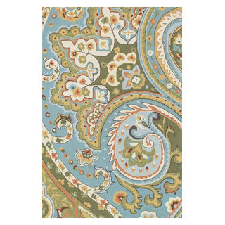 Loloi Francesca Collection Rug, Blue and Green, 3'-0" X 3'-0" Round ...