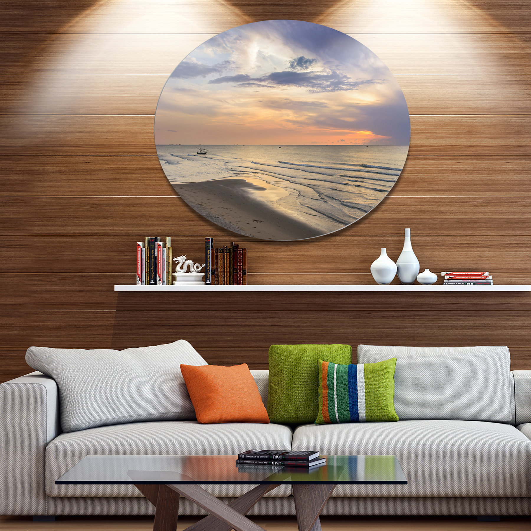 Calm Sunset In Thailand Beach, Landscape Round Wall Art, Disc of 36 ...