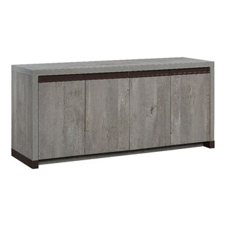 Sauder Manhattan Gate Engineered Wood Credenza in Mystic Oak ...