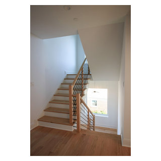 94_Neutral Color Floating Staircase with Metal Balusters, Bethesda MD ...