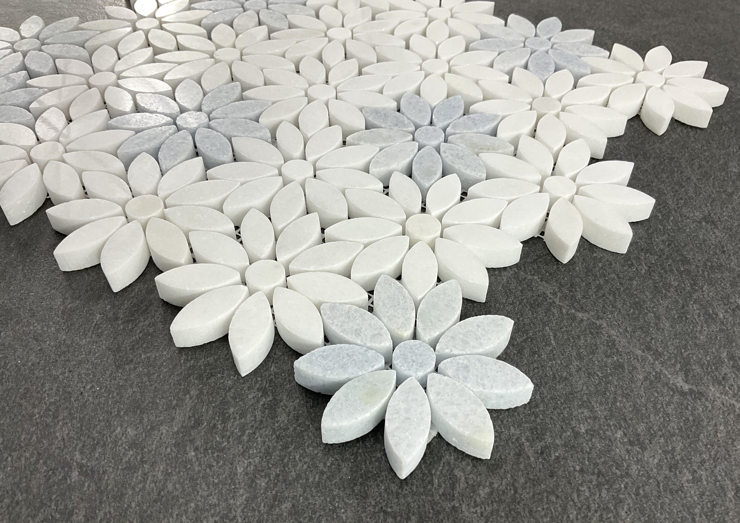 Flower Pattern Marble Novelty Mosaic Wall & Floor Tile - Contemporary ...