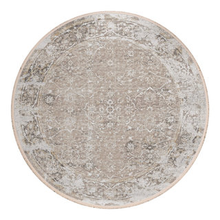 Indoor/Outdoor Marbella MB2 Linen Machine Washable 10' x 10' Round Rug ...