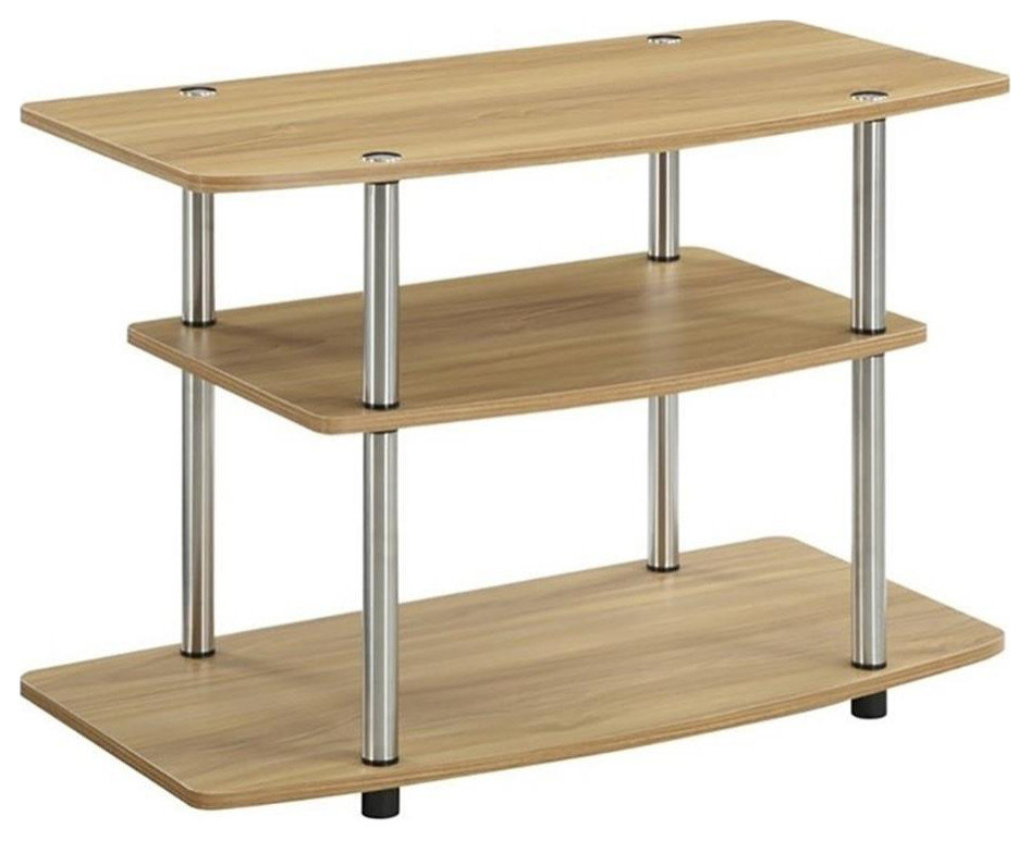 Pemberly Row Contemporary 3-Tier Wood TV Stand for TVs up to 32" in ...