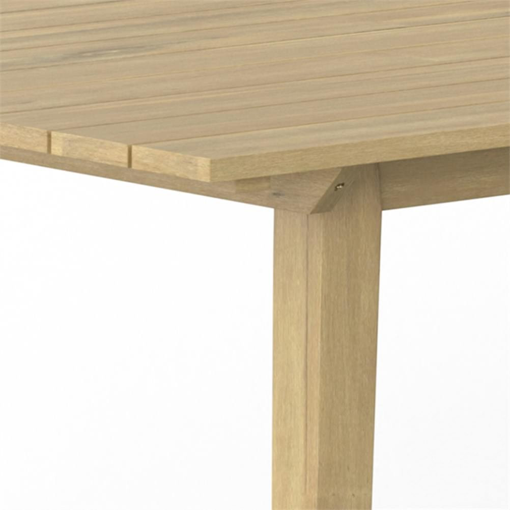 Kona 65 inch Wide Contemporary Outdoor Dining Table in Light Teak ...