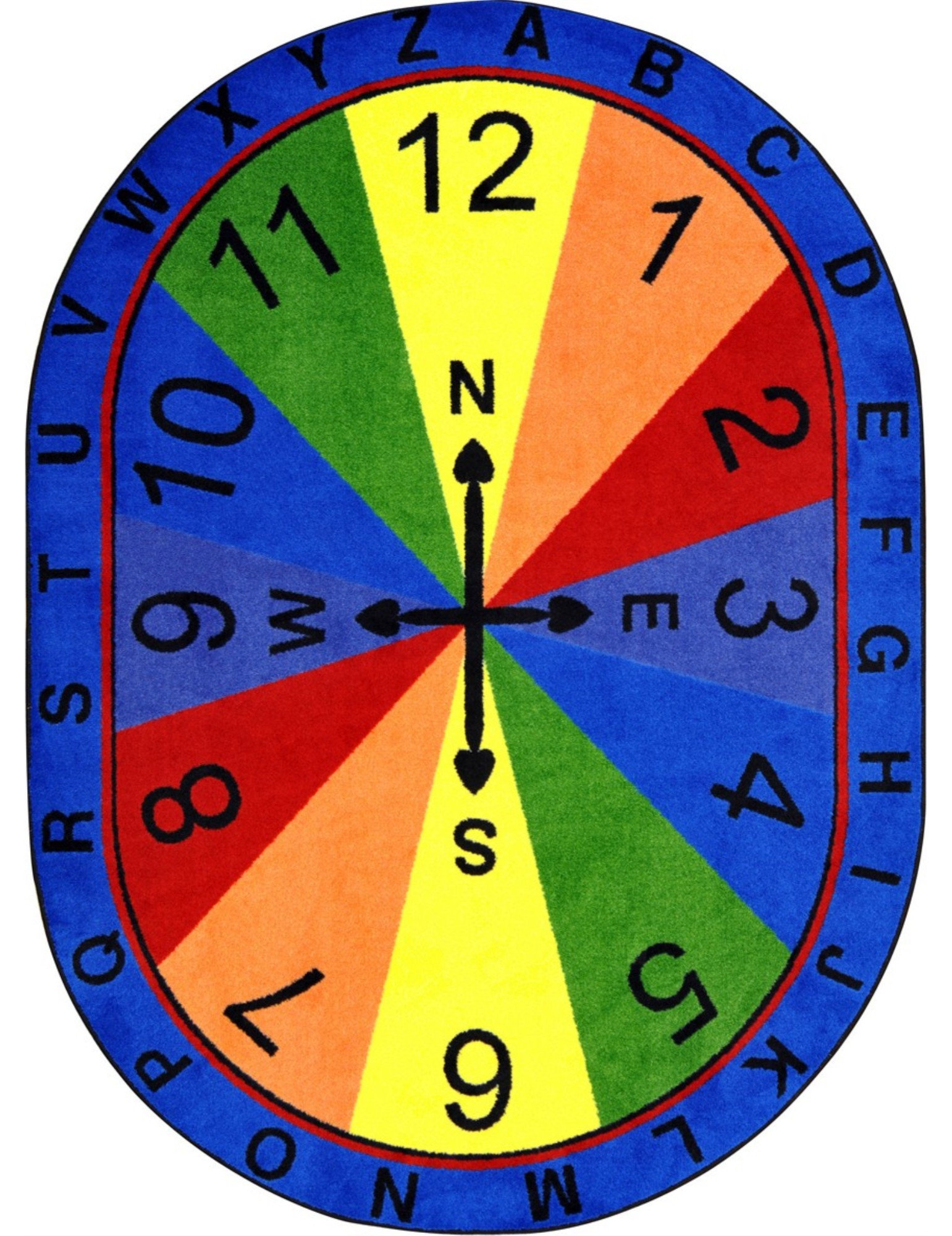 Compass Rug 7'8" x 10'9" Oval area rug in color Multi - Contemporary ...