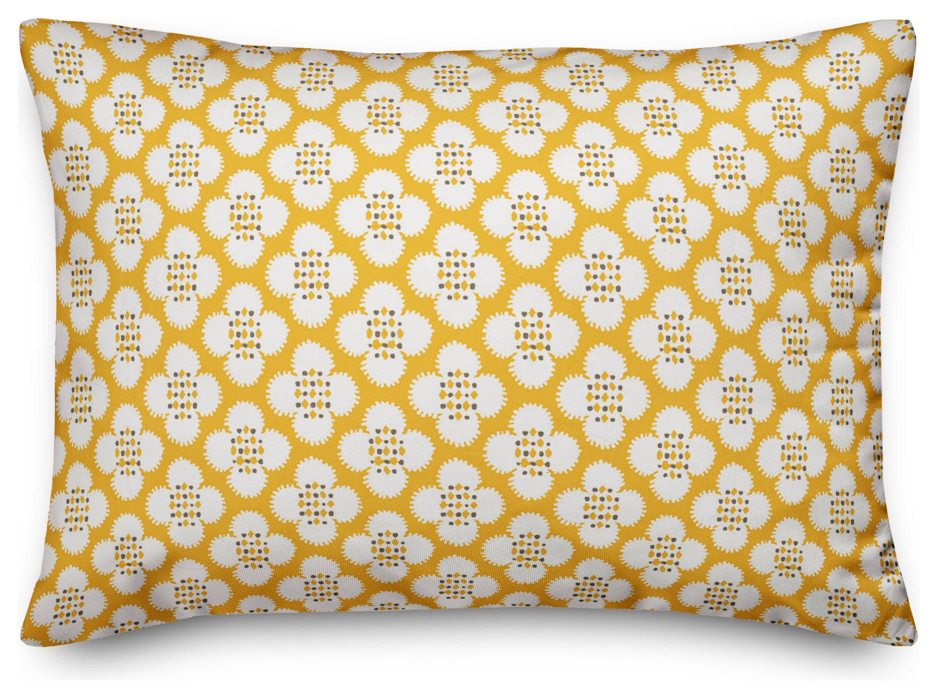 Yellow Floral Pattern Throw Pillow - Contemporary - Decorative Pillows ...