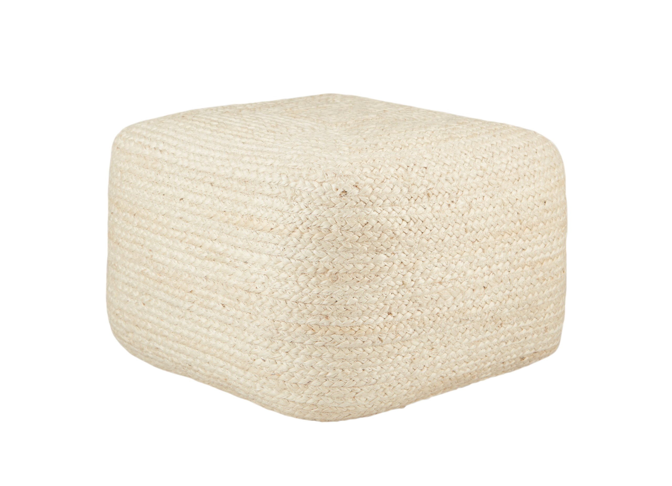Jaipur Living Sangam Solid Ivory Cuboid Pouf - Beach Style - Floor Pillows And Poufs - by Jaipur ...