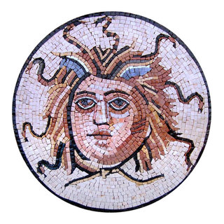Medusa Accent Mosaic Medallion, 12" x 20" - Contemporary - Tile Murals ...