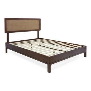 Classic Solid Wood Platform Bed with Sturdy Slat Support & Adjustable ...
