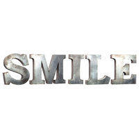 Large Decorative Tin Word - SMILE, 1.25" D x 7" H - Contemporary - Wall ...