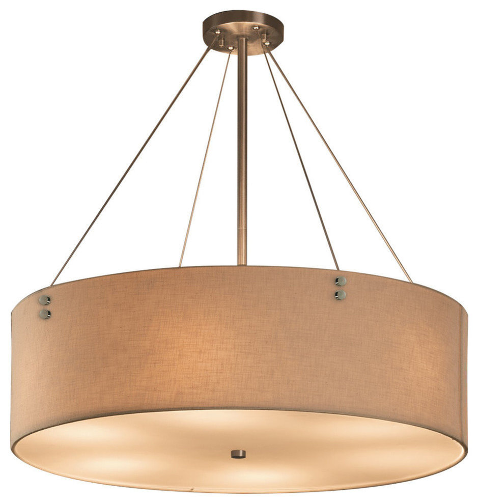 Textile Finials 36" Drum Pendant, Pair of Cylinder Finials ...