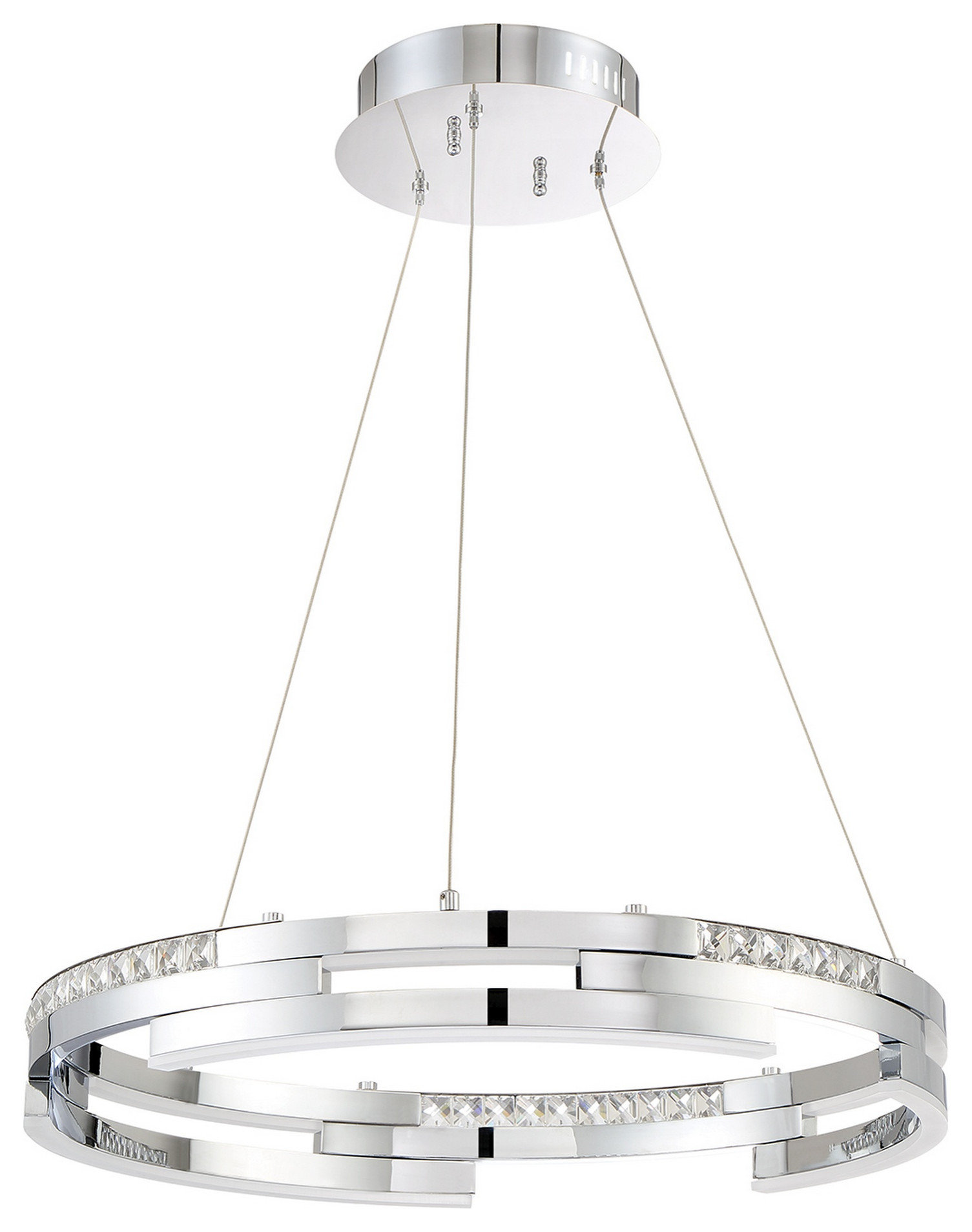 Satern Series 41 Watt Integrated LED Ring Pendant, Black Stainless ...
