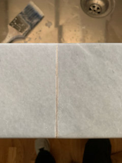 Marble countertop seam
