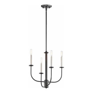 Maxim Lighting 10324BKSN Wesley, 4 Light Chandelier, Multi-Color ...