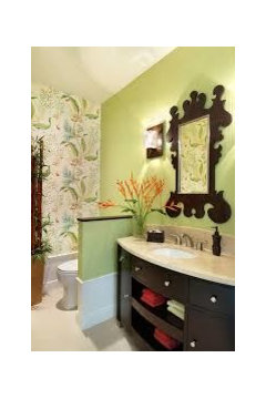 Working with avocado bathroom tile.