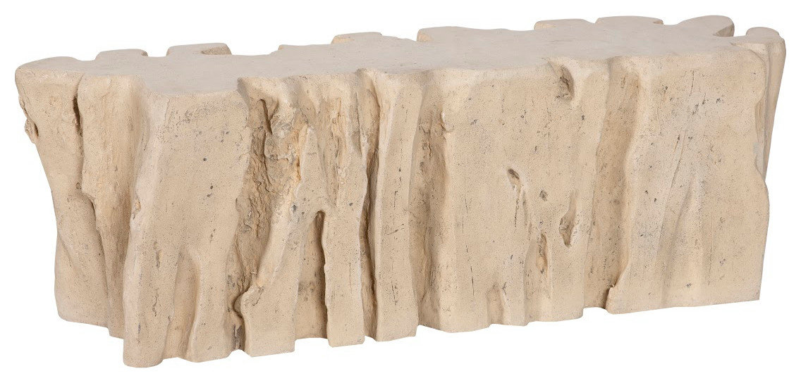 Freeform Root Bench, Roman Stone, 51x14x17"H - Rustic - Outdoor Benches ...