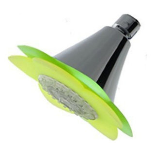 3 Function LED 7 Colors Changing Flower Shower Head in Yellow and Green ...