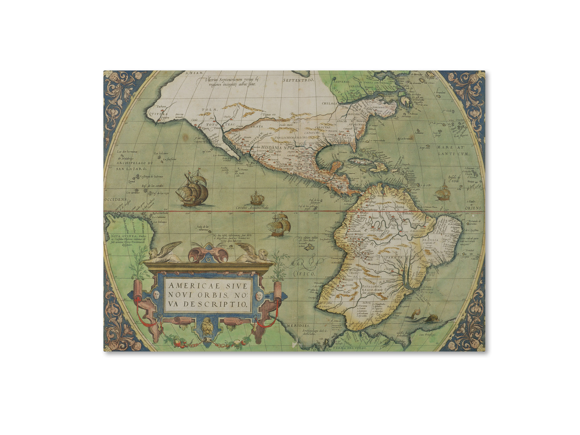 'Map of North and South America, 1570' Canvas Art, 24" x 32 ...