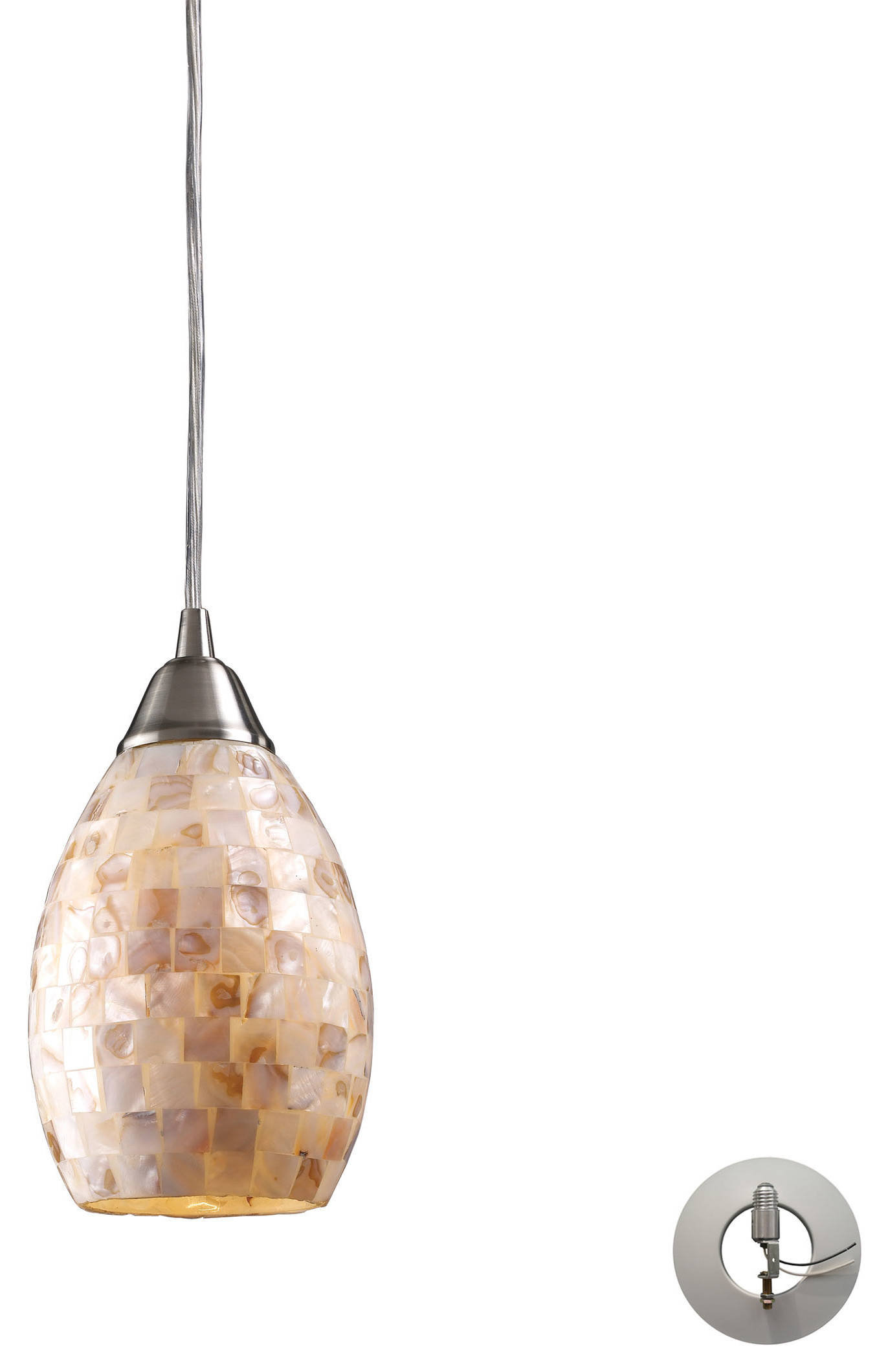 Modern Mini-Pendant Light with Beige / Cream Glass - Beach Style ...