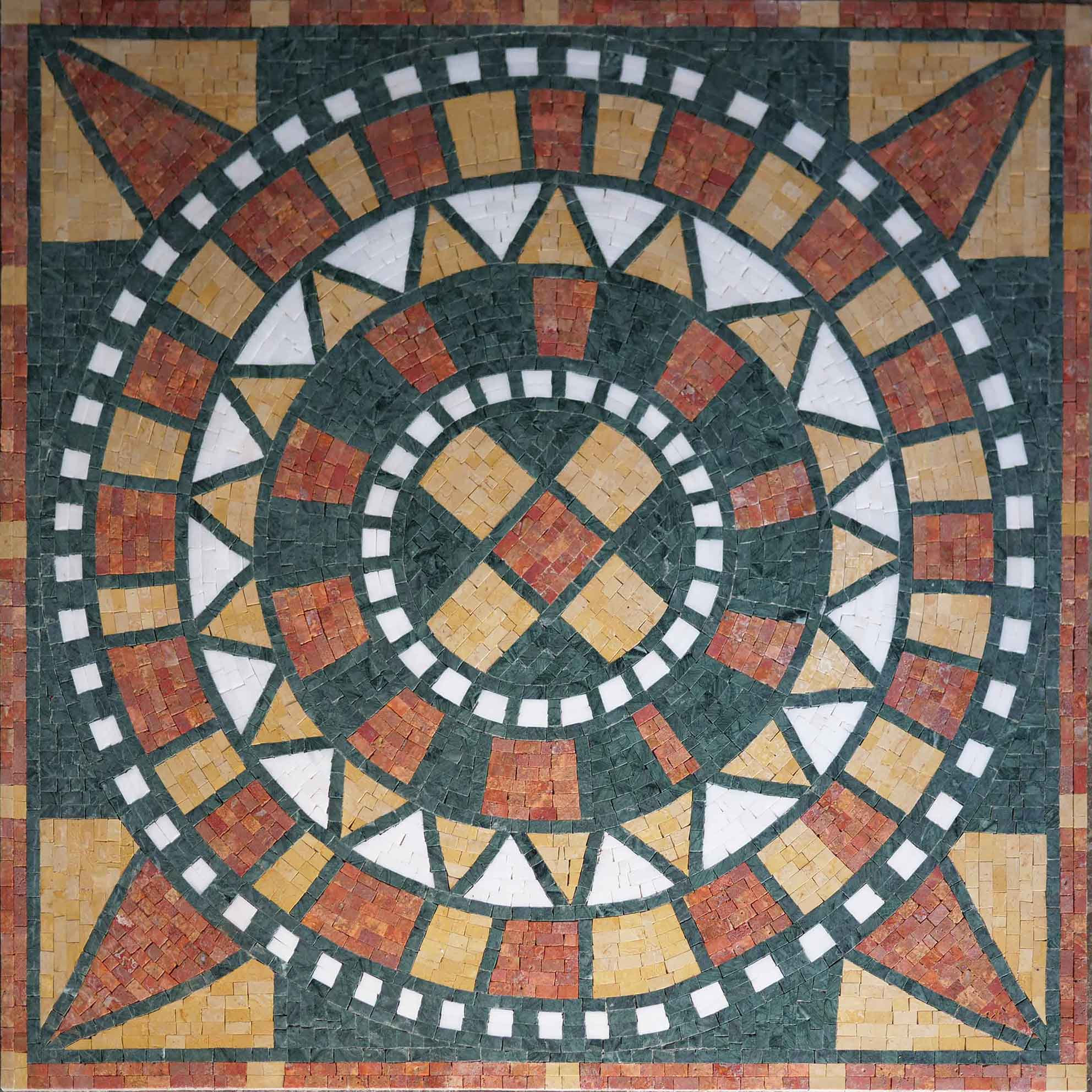 Sun Mosaic - Geometric Jana, 40" x 40" - Southwestern - Tile Murals ...