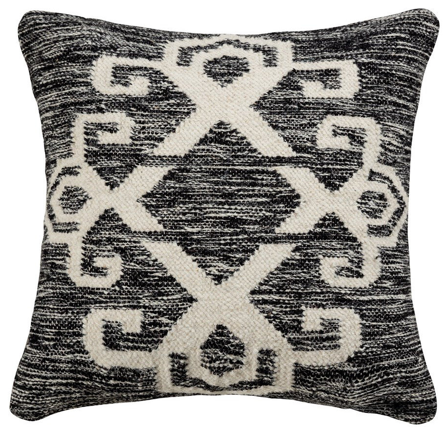Elk Sangwa 20X20 Pillow 908255, Distressed Black, White - Southwestern ...